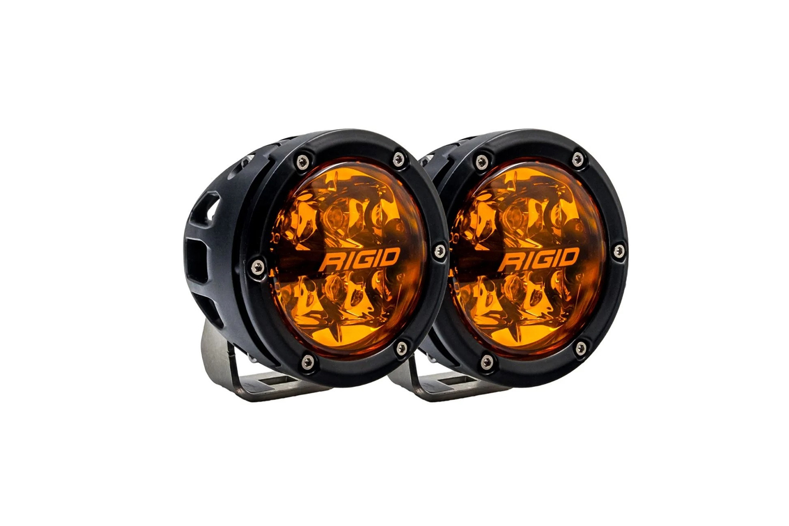 RIGID 360 Series LED Round Fog Light 4 Inch Spot Amber PRO Pair - BMS-PARTS
